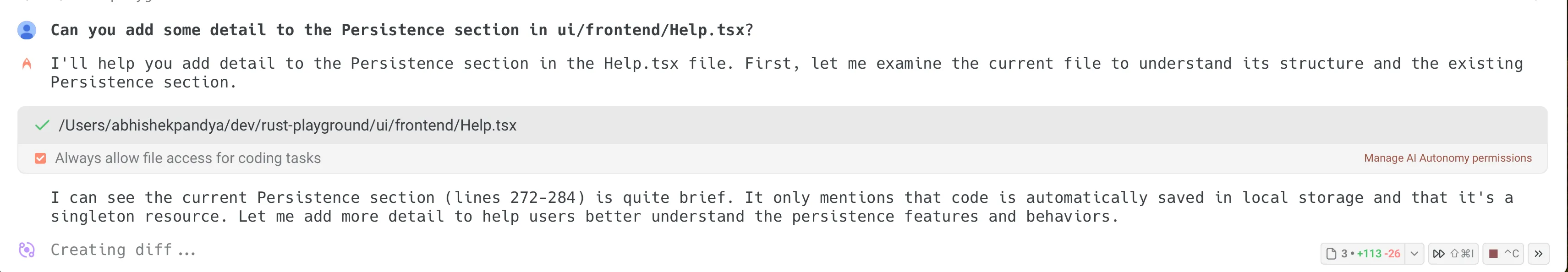 Code Review panel | Warp